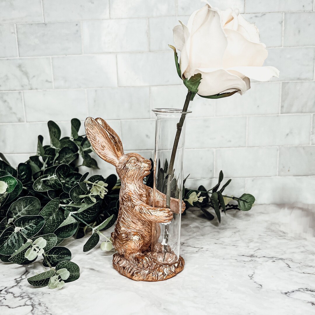 Bunny Bud Vase Golden, Golden Bud Vases, Gold Bunny Home Decorations ...