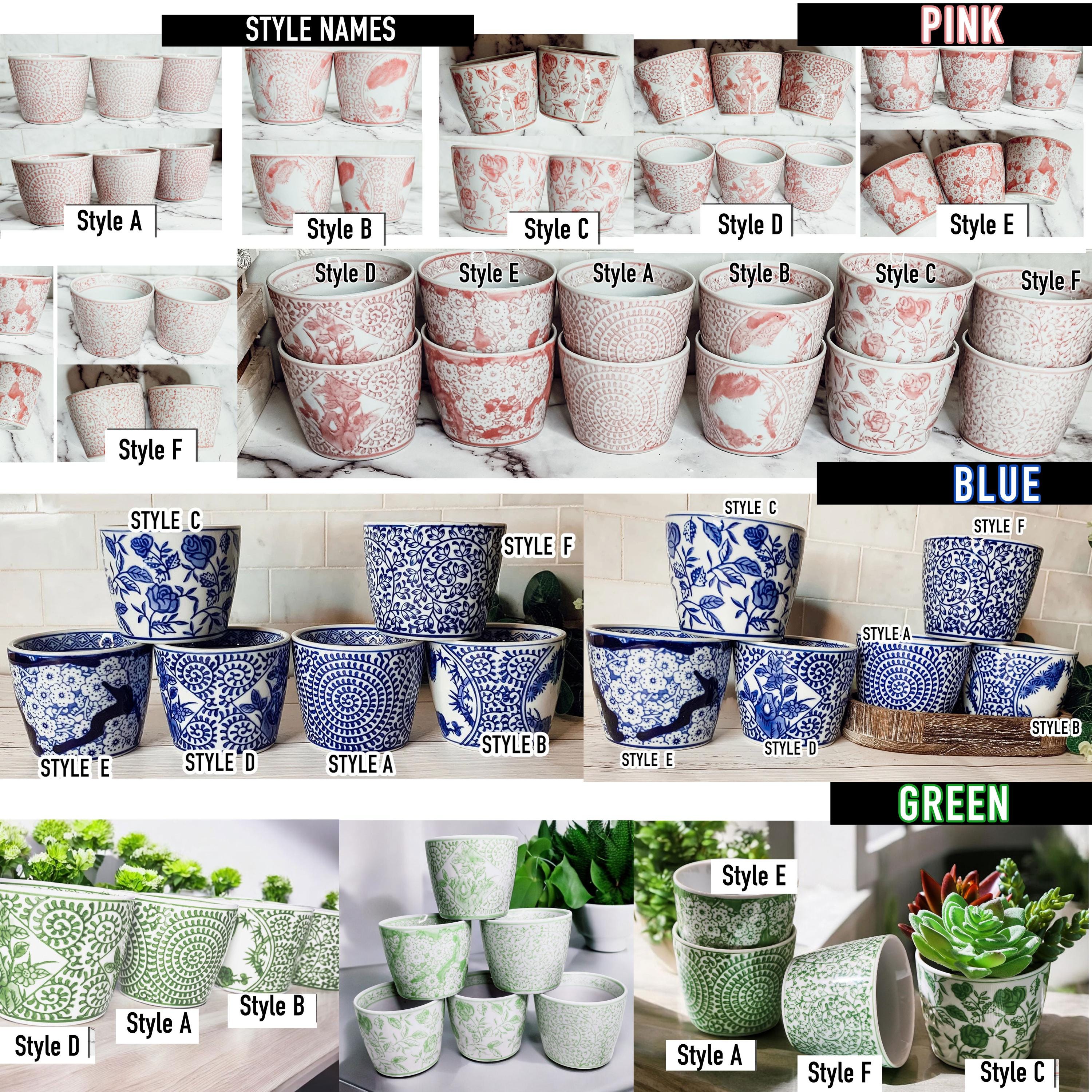 Cachepots, Chinoiserie Appetizer Bowls and Planter Pots, Hand Painted ...