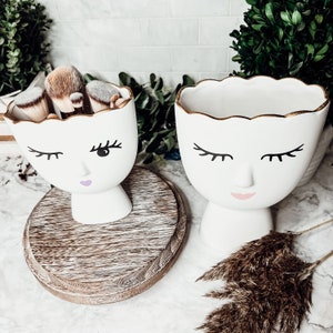 Face Vase Ceramic Eyelash Handmade Unique Vases Hand Painted - Etsy