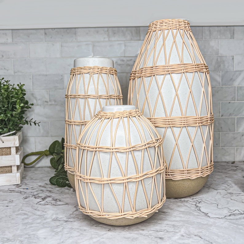 Boho Style Vase Sets Bohemian Floor and Tabletop Vases Hand - Etsy