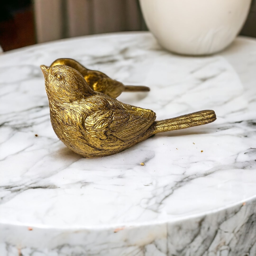 Gold Bird Statue, Bird Decor Vintage, Unique Bird Lover Gift Ideas ...