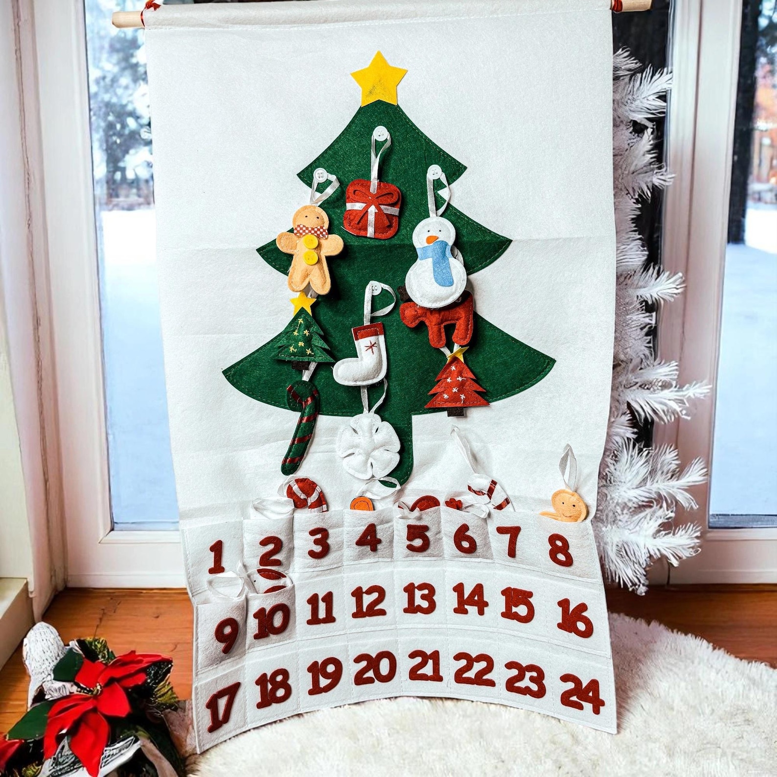 Felt Christmas Tree Advent Calendar for Kids or Adults, Handmade ...
