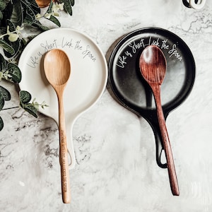 Life is Short Lick the Spoon Kitchen Gift Set, Handmade Ceramic Spoon ...