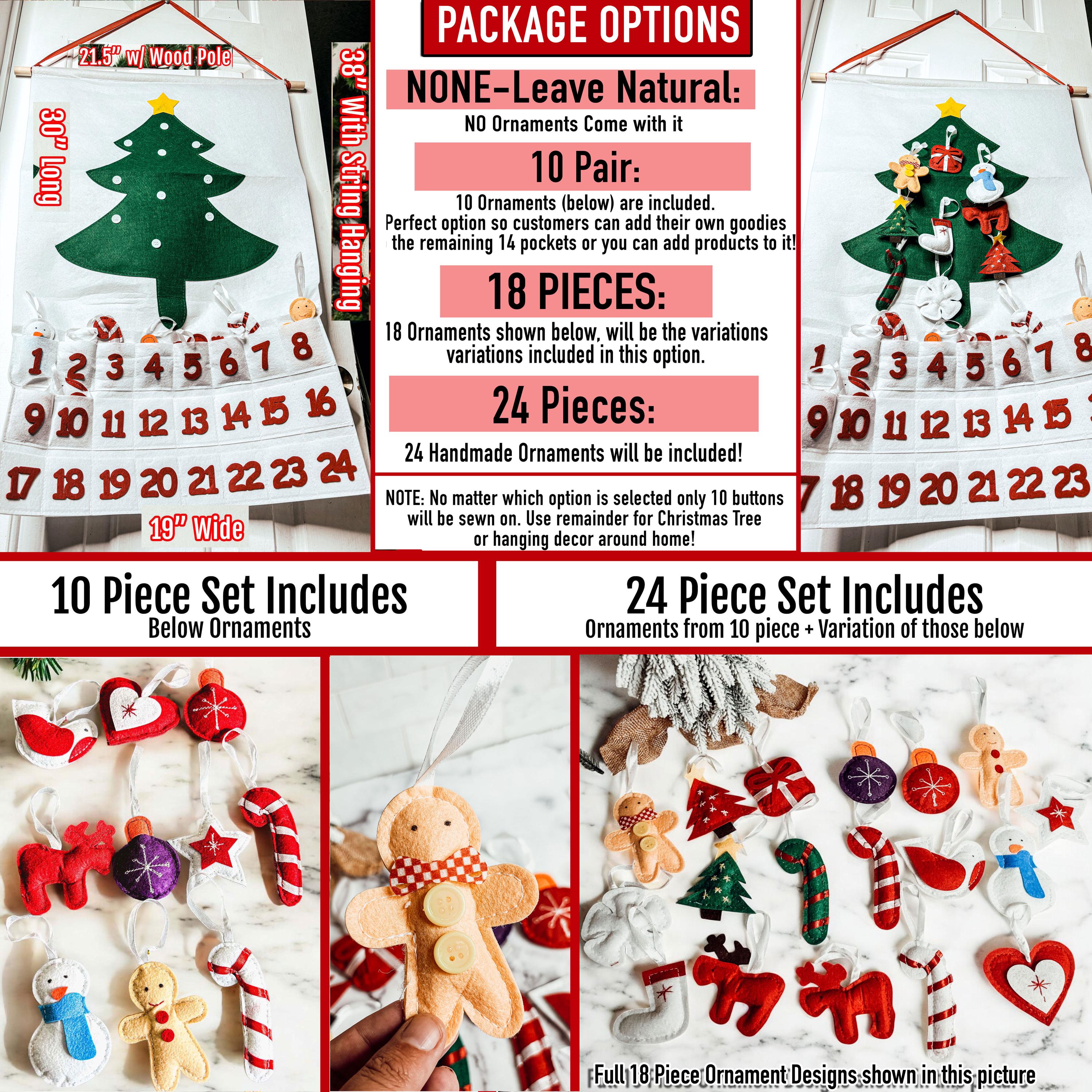 Felt Christmas Tree Advent Calendar for Kids or Adults, Handmade ...