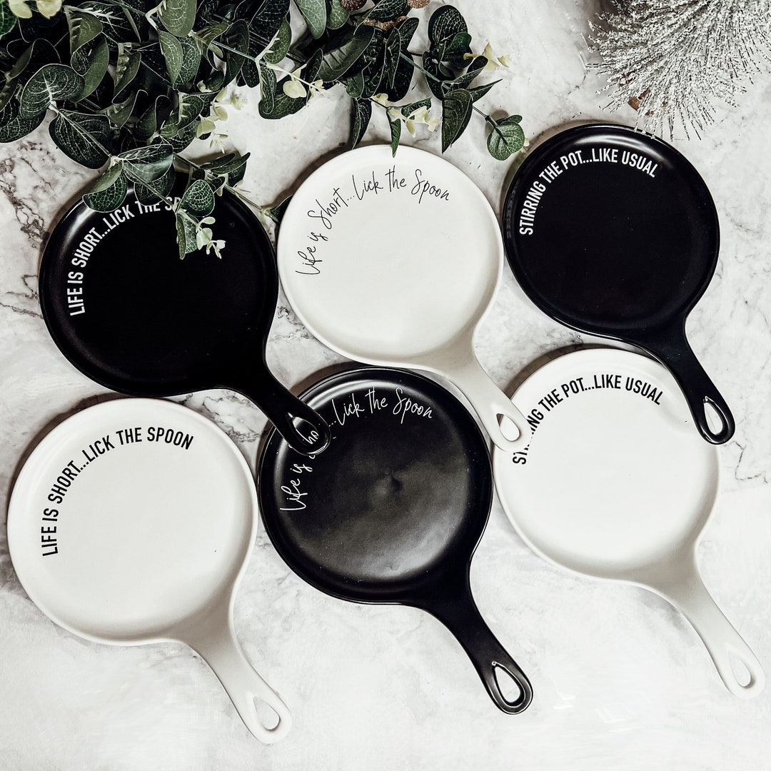 Handmade Spoon Rests With Quotes, Lick the Spoon & Stirring the Pot ...
