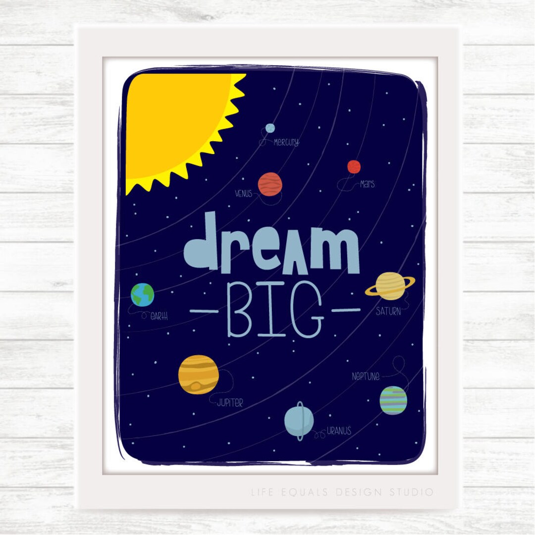 Dream Big Outer Space Solar System 8x10" Digital Download / Printable ...