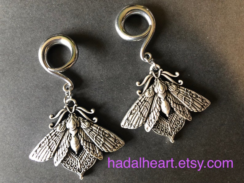 Ornate Moth Ear Weights 2 Gauge - Etsy