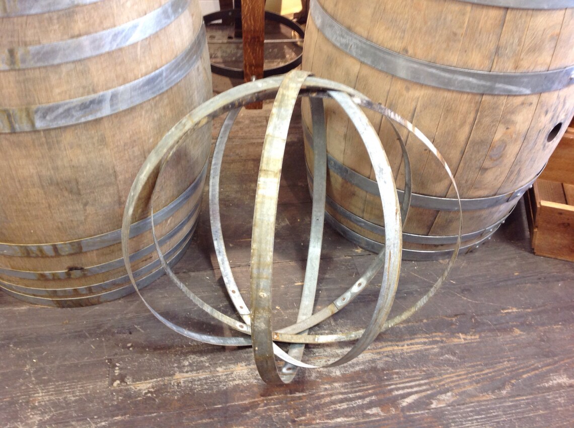 Wine barrel rings bands whiskey cask galvanized metal ring | Etsy