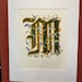 Illuminated Letter "m", Hand Painted Old English Script, Original ...