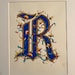 Illuminated Letter "r", Hand Painted Old English Script, Original ...