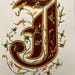 Illuminated Letter "j", Hand Painted Old English Script, Original ...