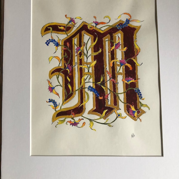 Illuminated Letter M - Etsy
