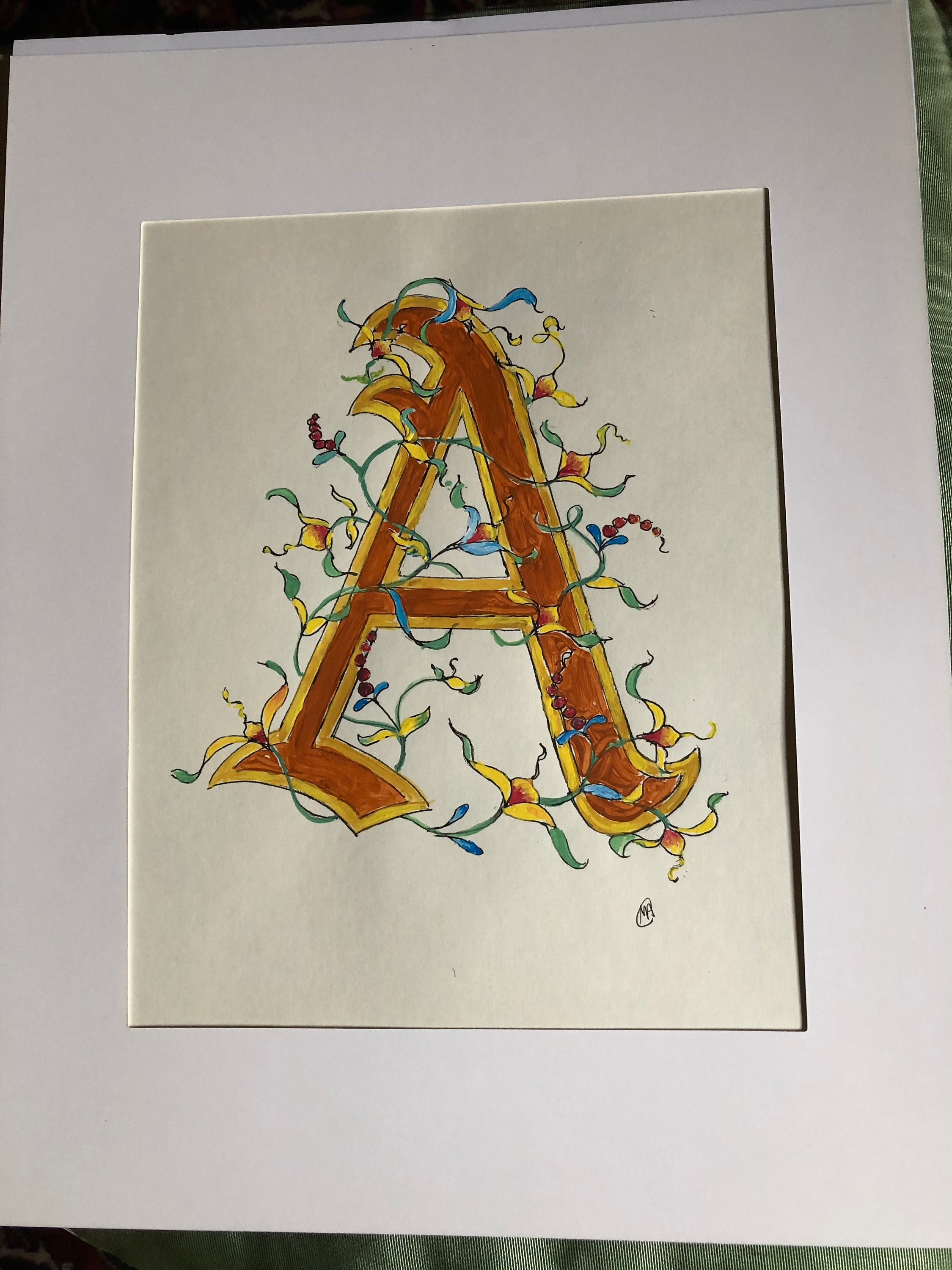 How To Draw Illuminated Letter A Medieval Illuminated Manuscript Tutorial With Watercolor ...