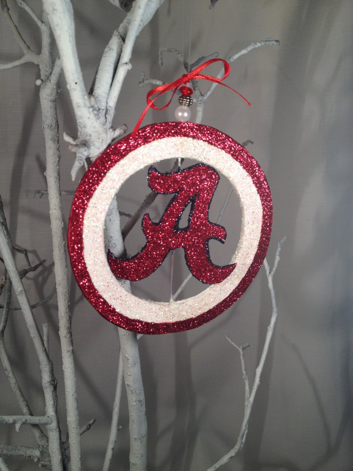 Alabama Crimson Tide Glitter Christmas Ornament, Handmade Paper Mache ...