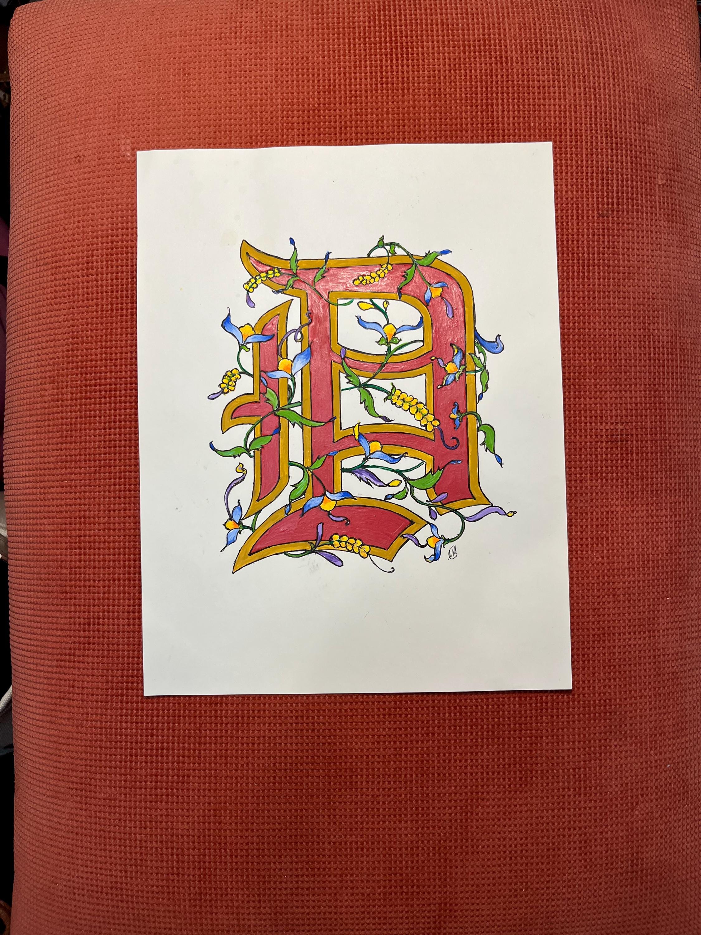 Illuminated Letter D, Old English Letter D - Etsy