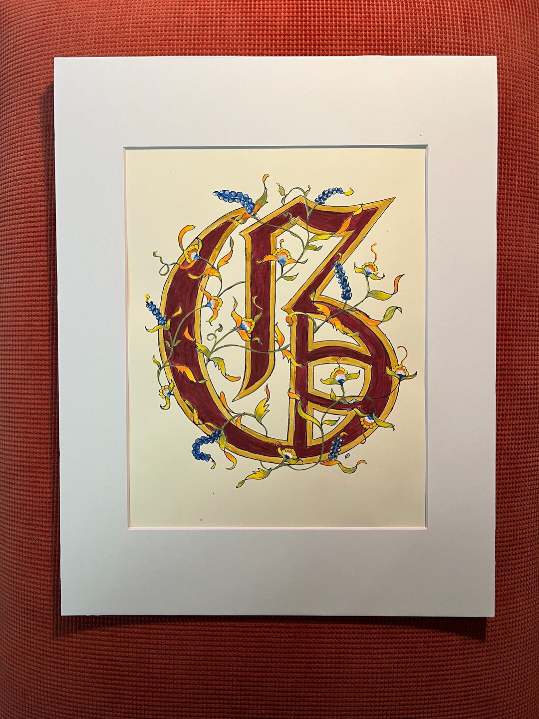 Illuminated Letter g, Hand Painted Old English Script, Original Design ...