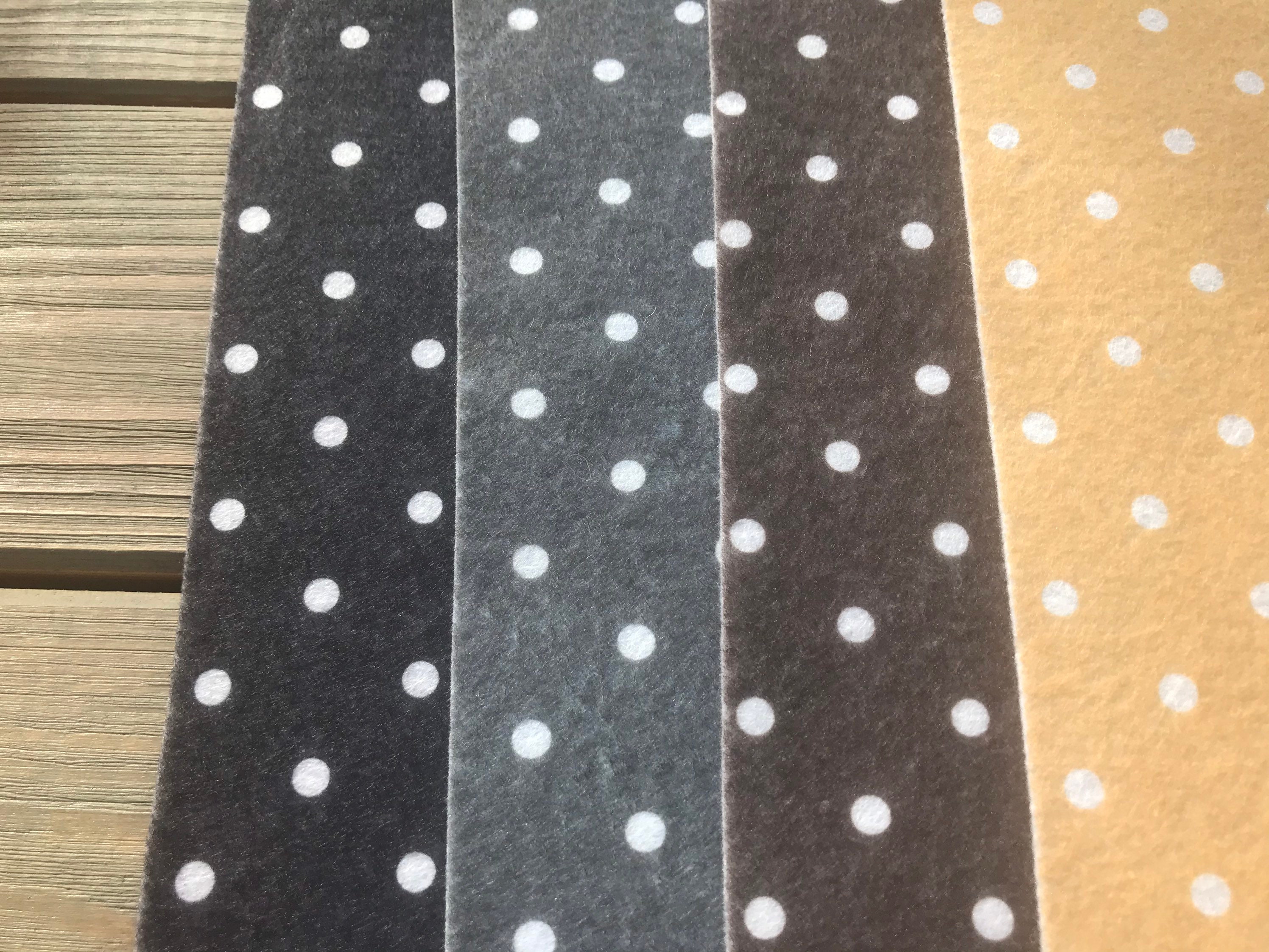 Polka dot print felt fabric. Patterned dots felt sheets | Etsy
