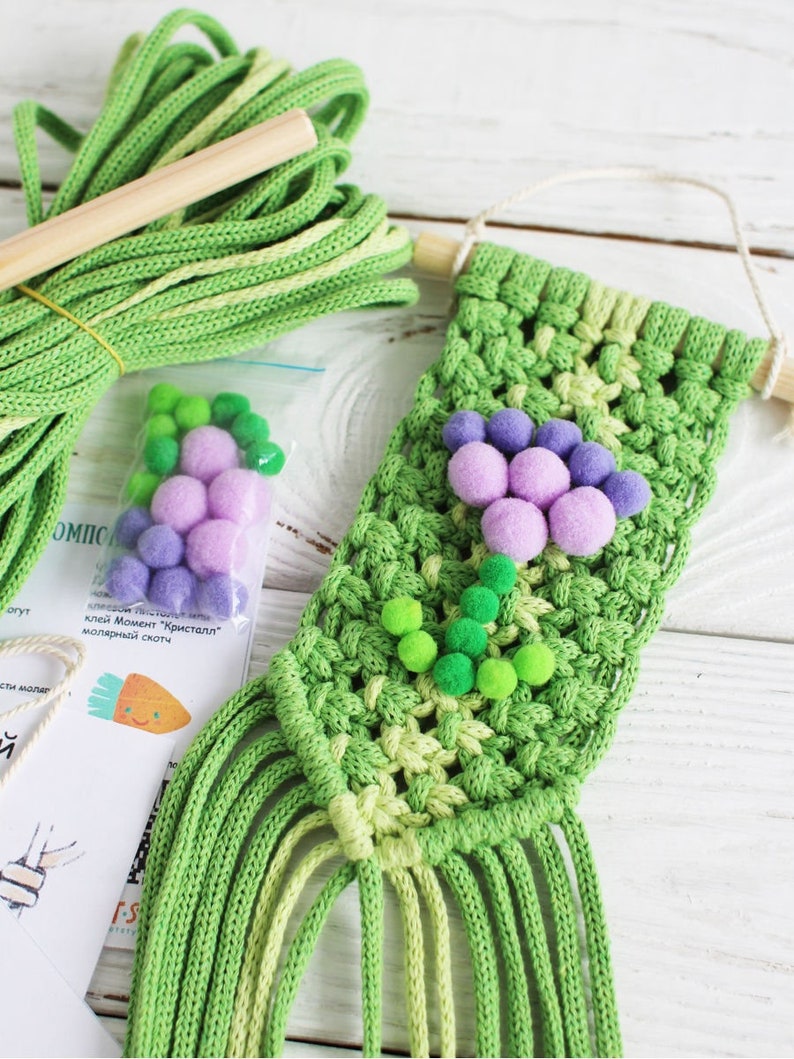 Macrame diy kit for kids. Macrame diy set for beginners. | Etsy