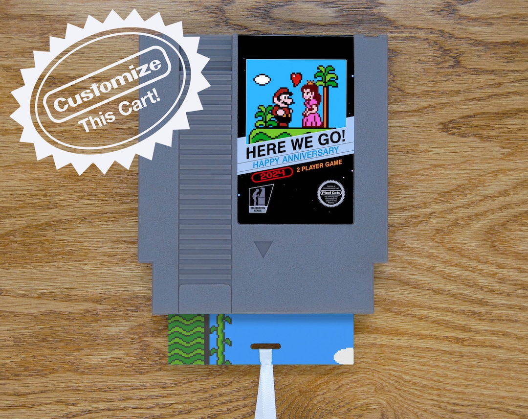Custom Super Mario 2 Greeting Card | Real Game Cart | Anniversary ...