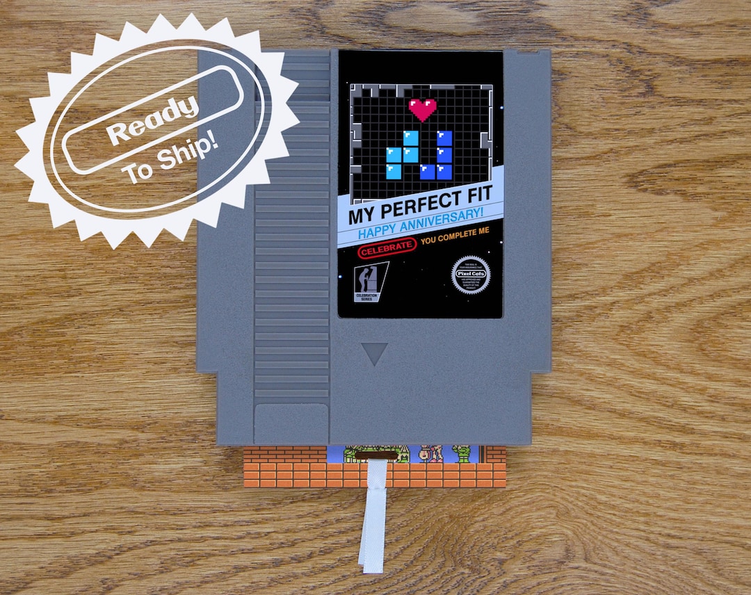 Tetris Anniversary Card | Real Game Cart - Etsy