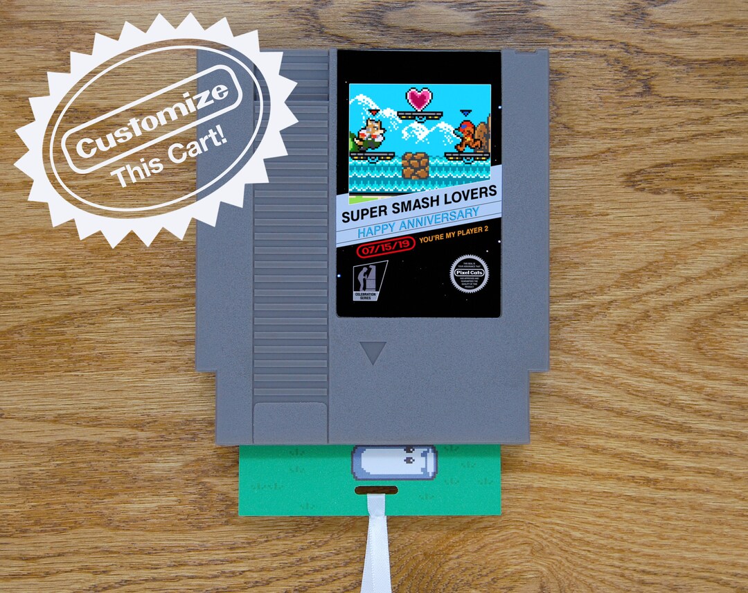 Custom Super Smash Bros Greeting Card | Real Game Cart | Anniversary ...