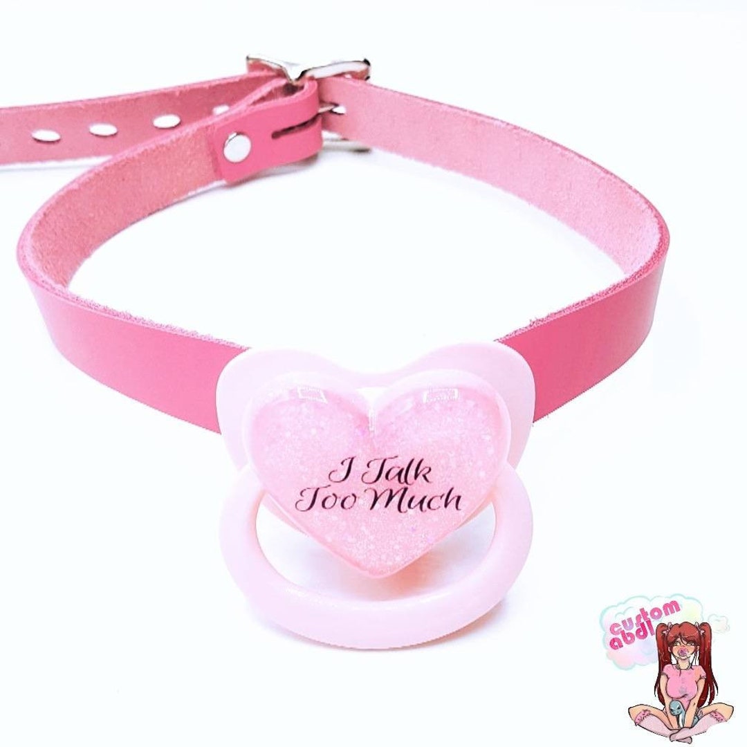 Pacifier Gag I Talk Too Much Lockable Abdl Bondage Etsy