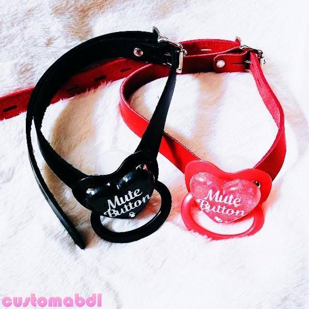 Mute Button Pacifier Gag Genuine Leather Locking Buckle - Etsy