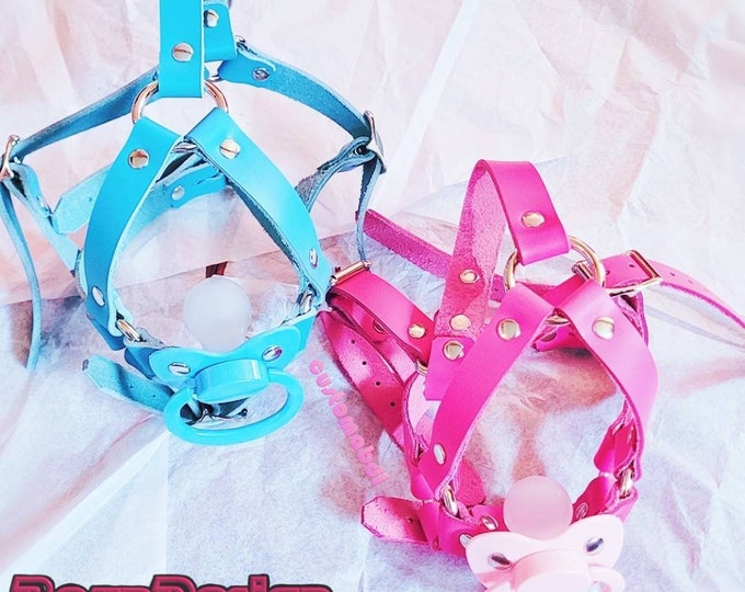 Classic Head Harness Pacifier Gag Adult Baby ABDL DDLG Age Play Bondage ...