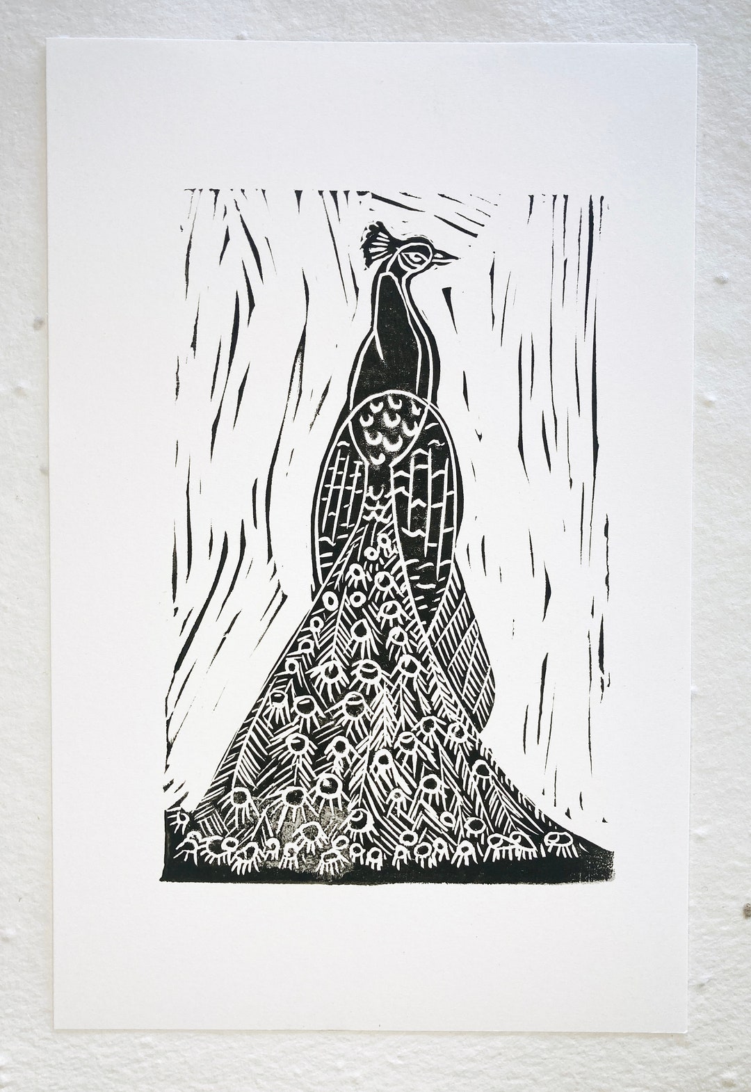 Peacock Block Print - Etsy