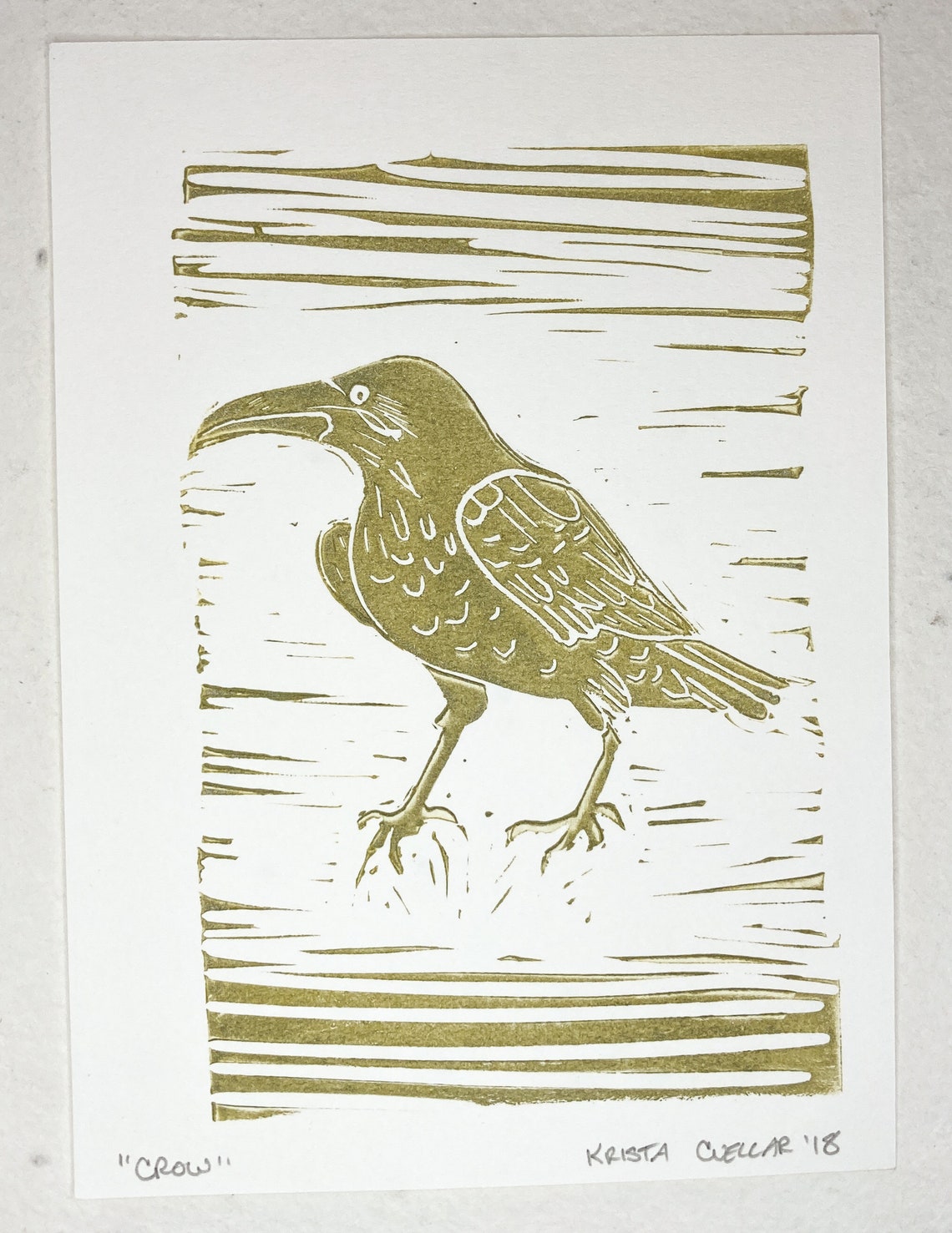 Crow Block Print - Etsy