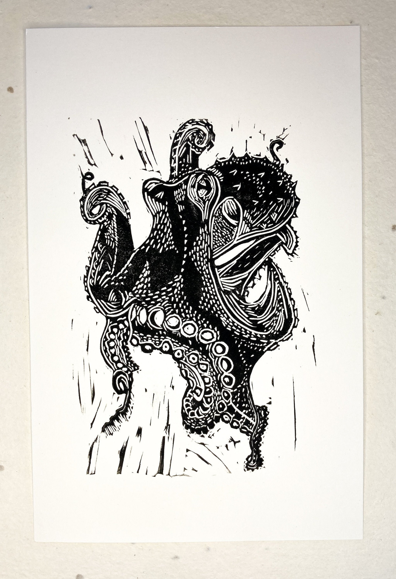 Octopus Block Print - Etsy