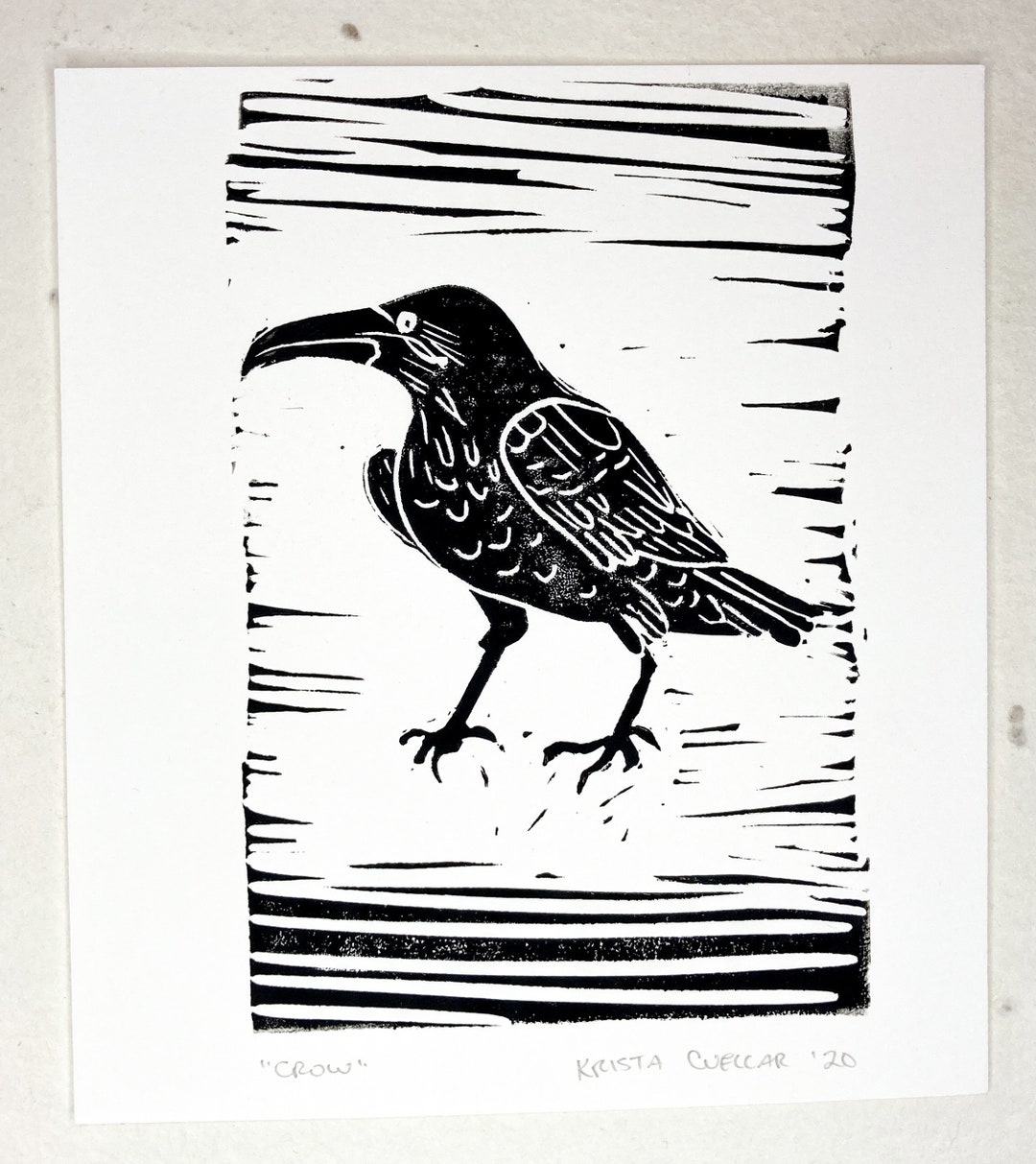 Crow Block Print - Etsy