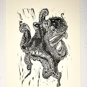 Octopus Block Print - Etsy