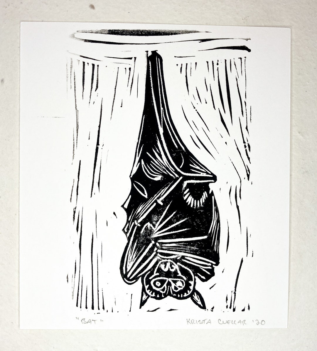 Bat Block Print - Etsy