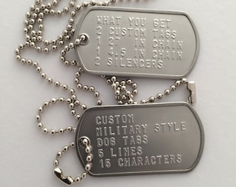 Military Style Dog Tags Custom Made to Order - Etsy