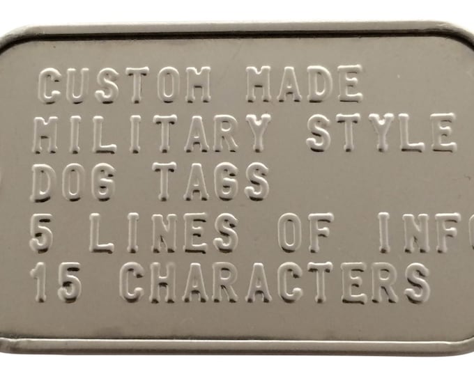 1 Custom Military Style Dog Tag - Etsy