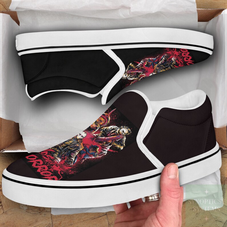 Legends of Horror Movie Scary Halloween Slip on Shoes, Halloween Horror ...