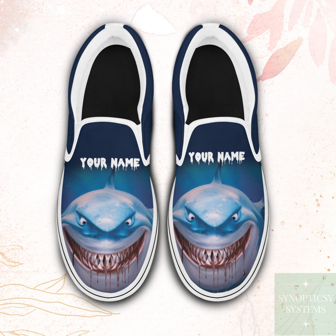 Custom Jaws Shark Horror Movie Scary Halloween Slip on Shoes, Custom ...
