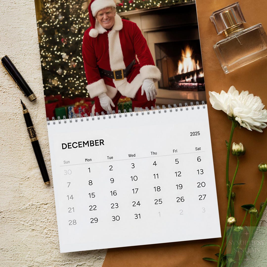 2025 Donald Trump Wall Calendar, Patriotic Holiday & Seasonal Artwork ...