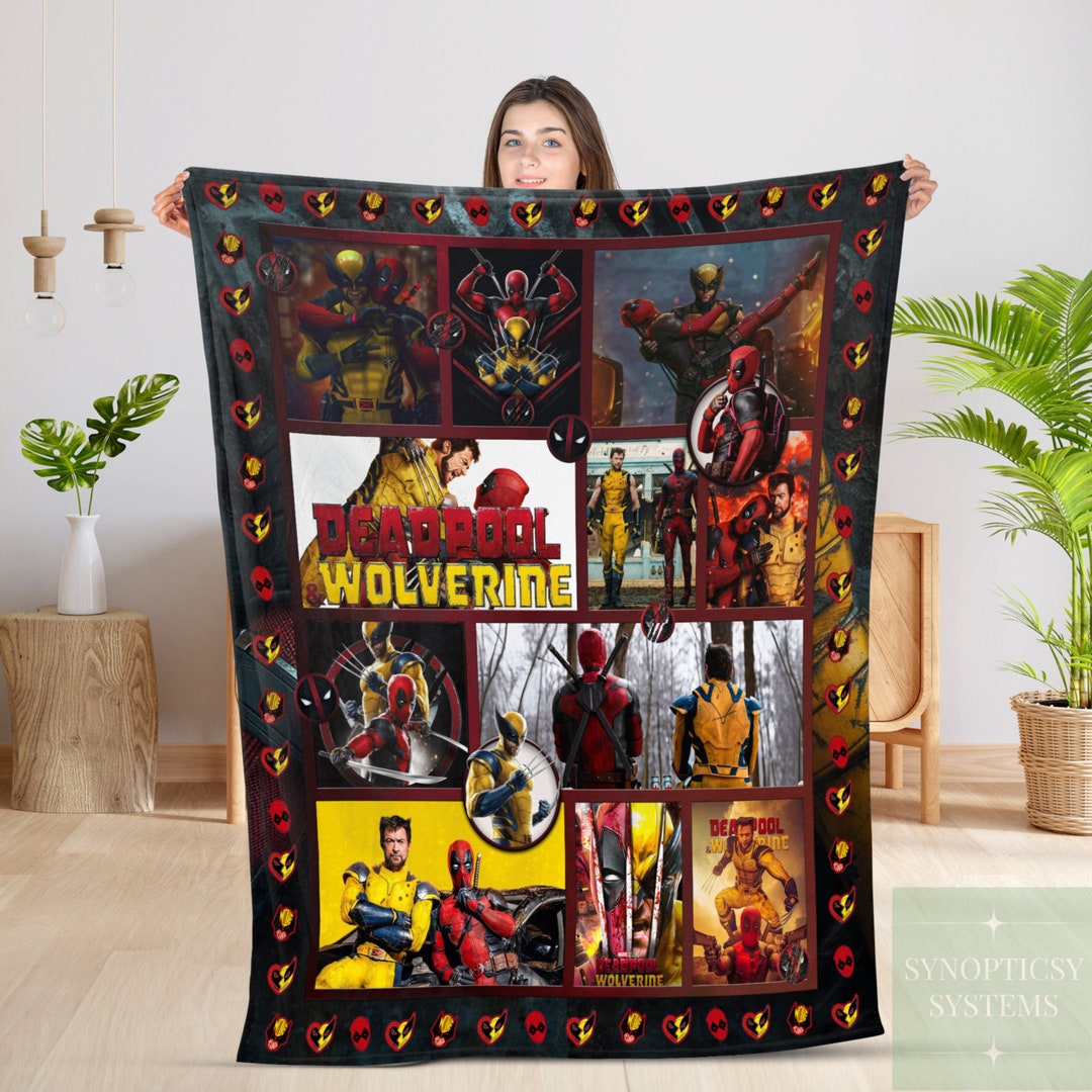 Marvel Dead Pool and Wolverine Blanket, Throw Blanket Wolverine and ...