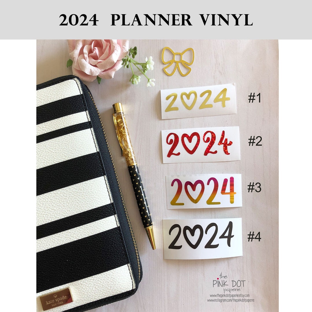 2024 Vinyl Decal, 2024 Planner Accessory , Planner Vinyl Decal - Etsy ...