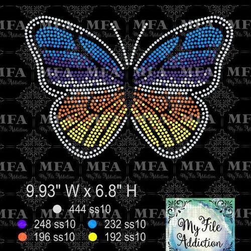 Butterfly Rhinestone Template Digital Download Svg Eps Png - Etsy