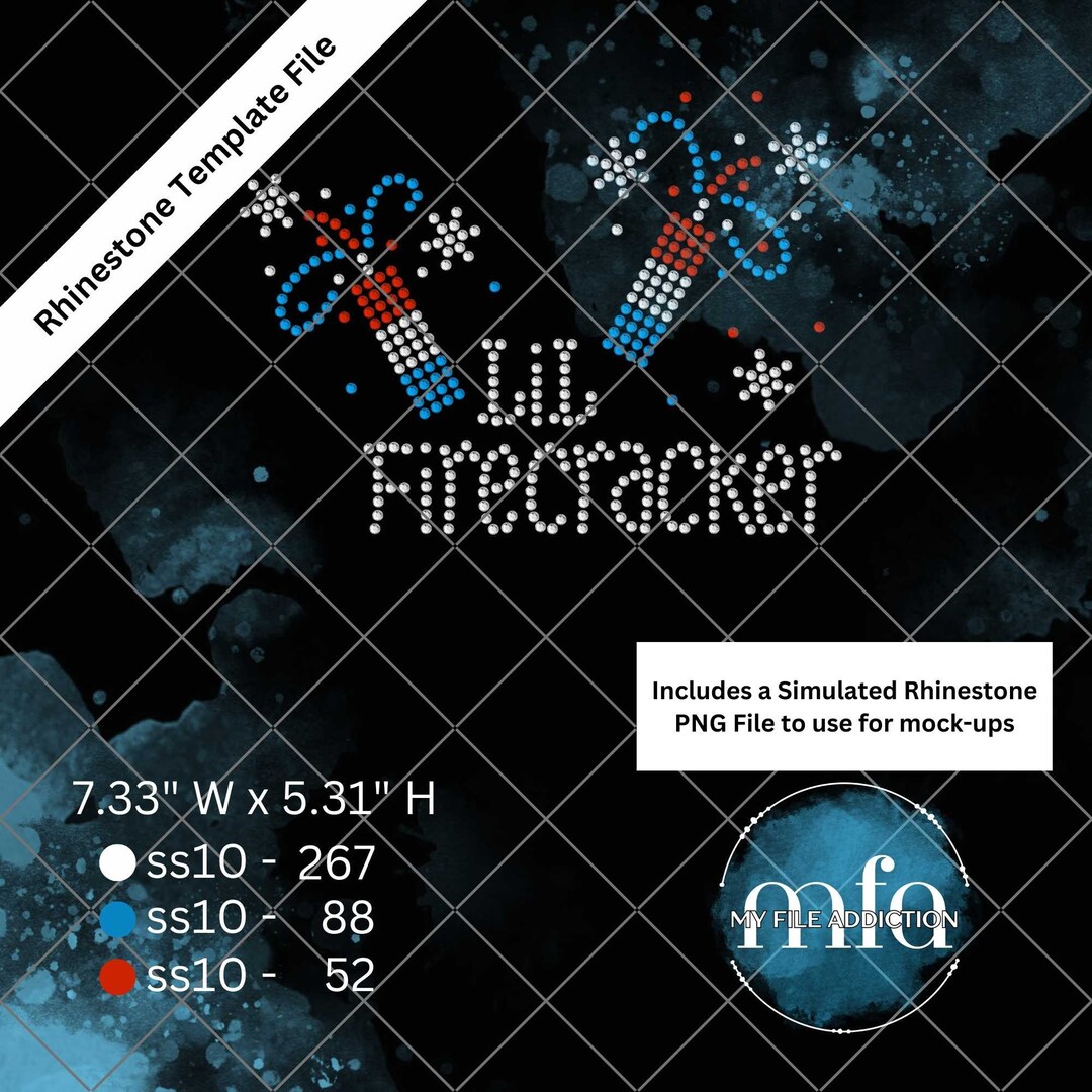 Rhinestone Template Lil Firecracker Ss10 Svg Dxf Eps Plt Png File - Etsy