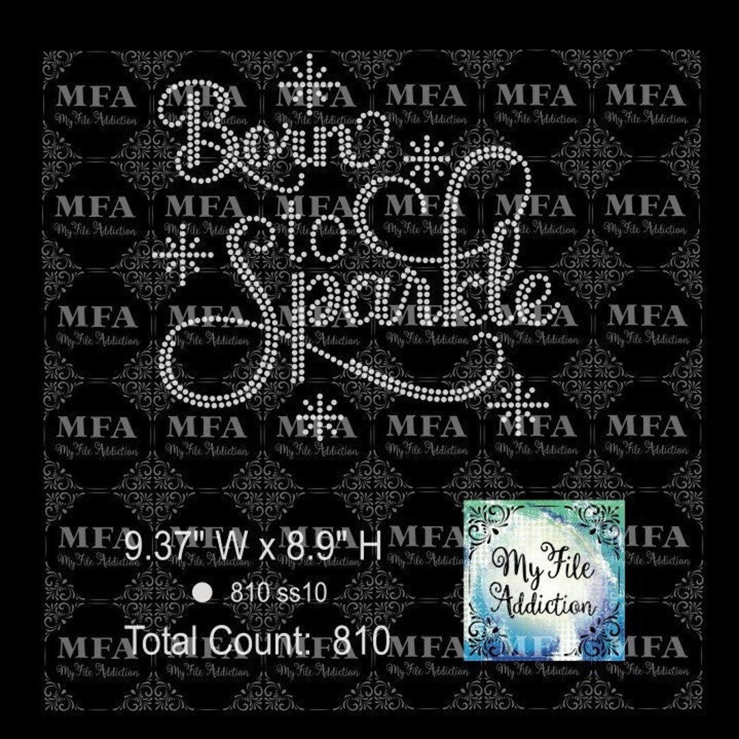 Rhinestone Template Download File Born to Sparkle Svg Dxf Eps Plt - Etsy