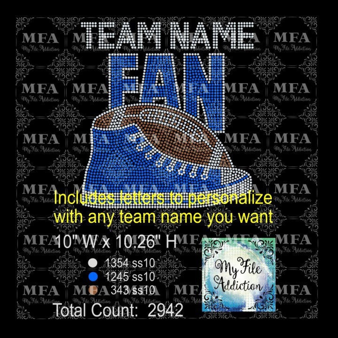 Instant Download Rhinestone File Football Team Fan High Tops With ...
