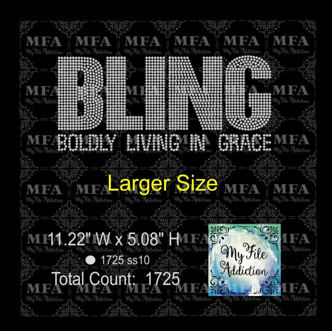 Rhinestone Template Download File Bling Large 4 Boldly Living in Grace ...