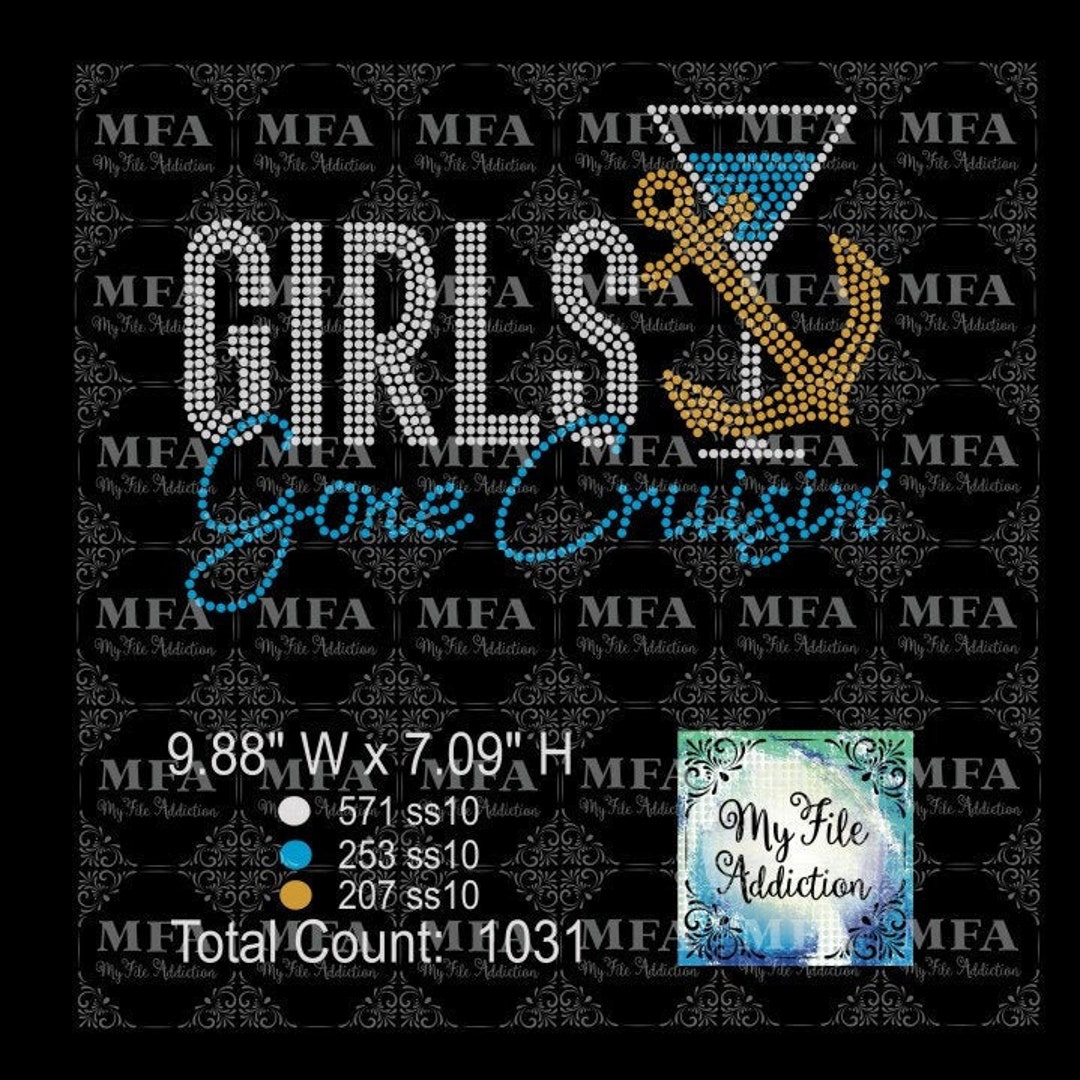 Instant Download Rhinestone Girls Gone Cruisin' Cruise Svg Dxf Eps Plt ...