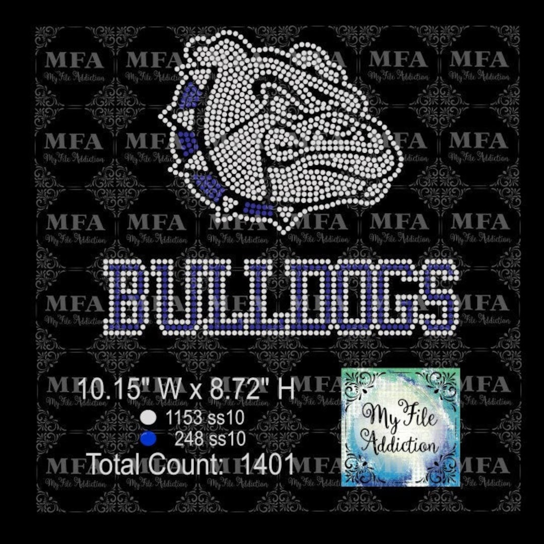 Rhinestone Template Download File Bulldogs Bull Dogs Bulldog Svg Dxf ...