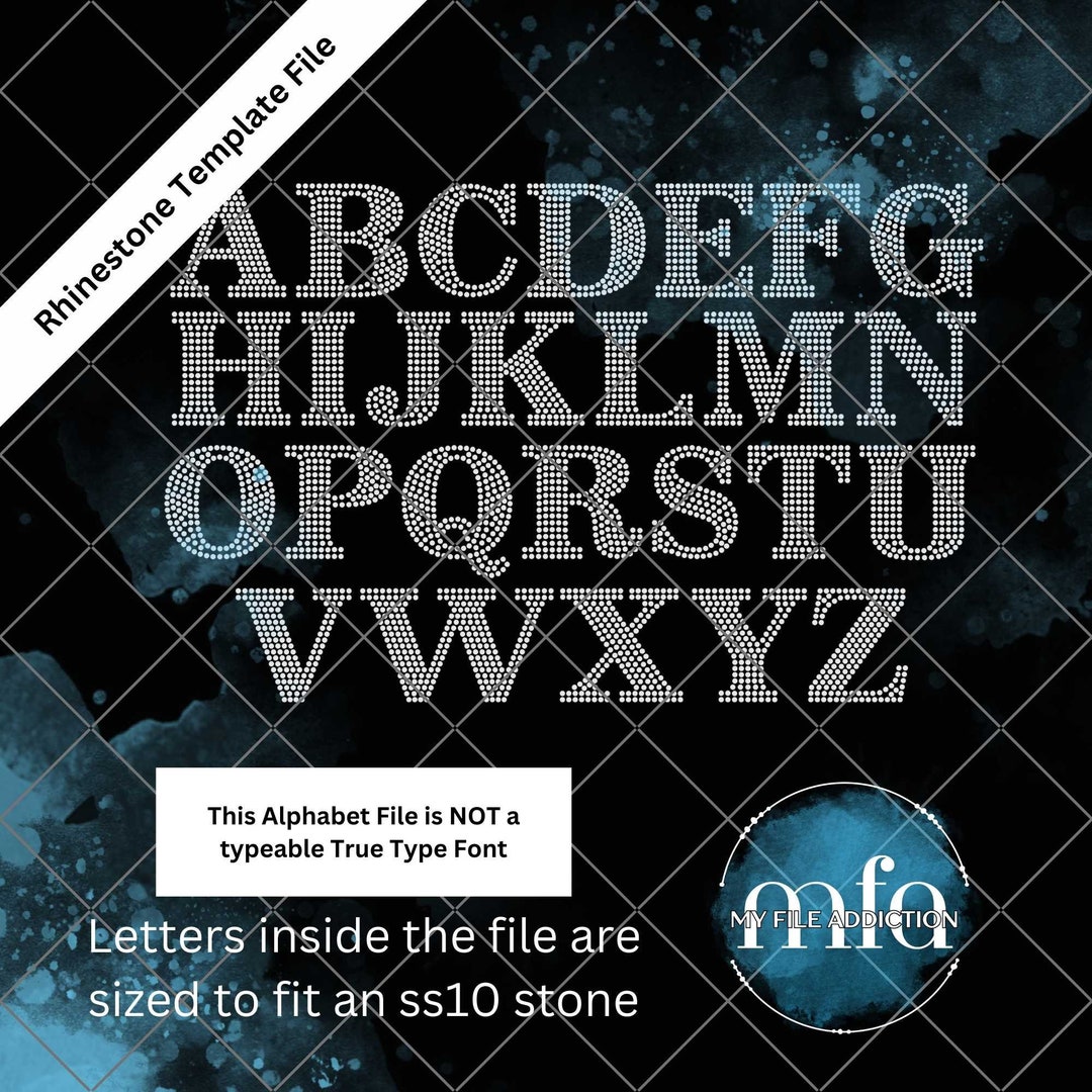 2.78 Inch Aura Letters Rhinestone Template (digital Download File ...