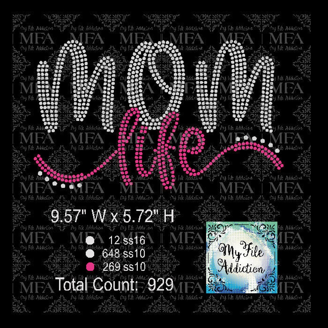 Rhinestone Template Download File Mom Life 1 Svg Dxf Eps Plt - Etsy